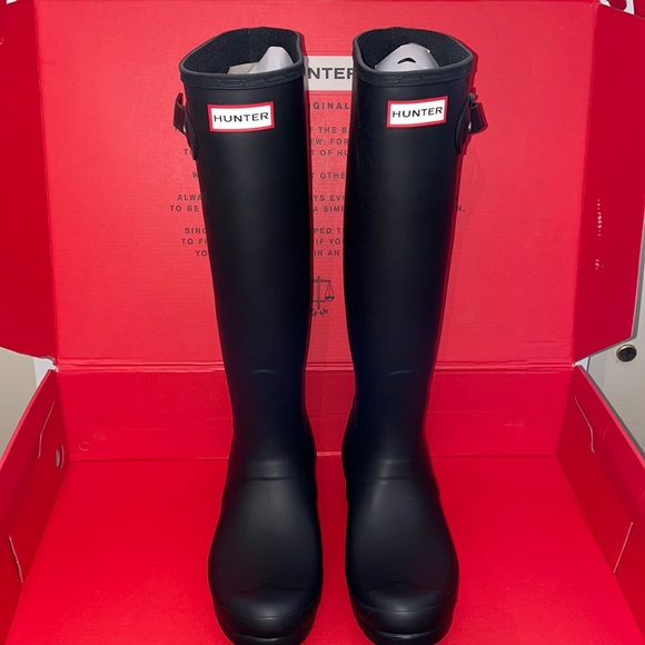 Hunter | Shoes | New Hunter Original Tall Long Boots In Matte Black ...